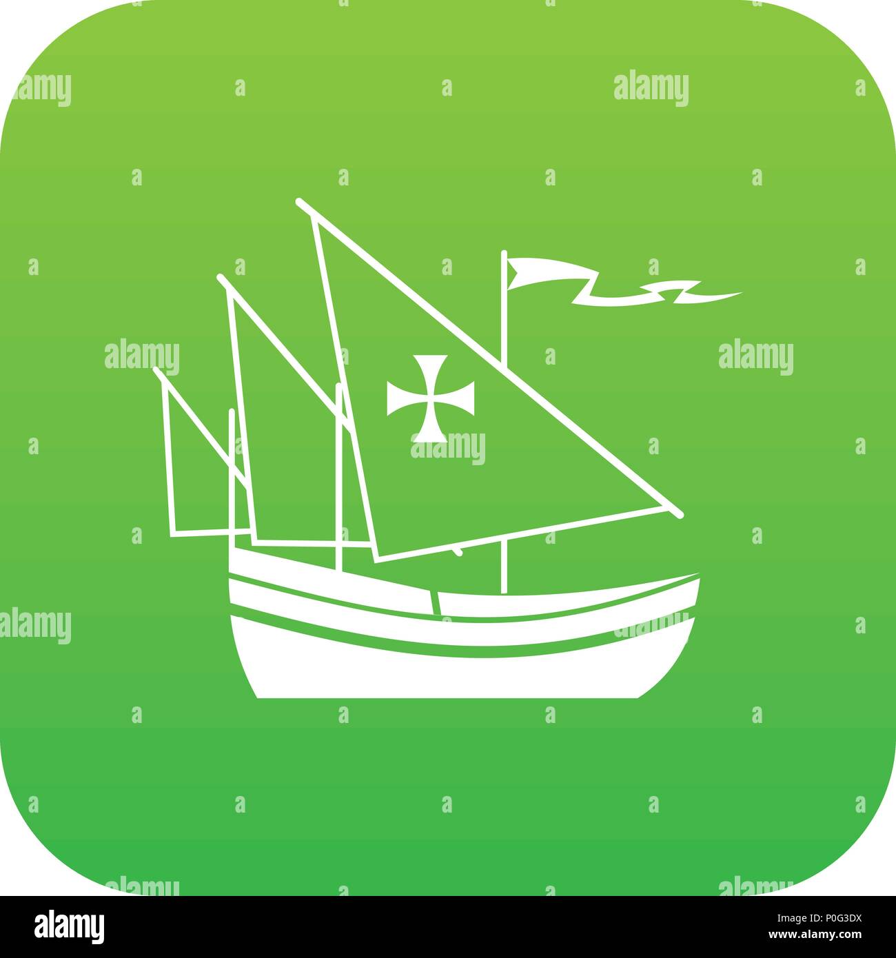Ship of Columbus icon digital green Stock Vector Image & Art - Alamy