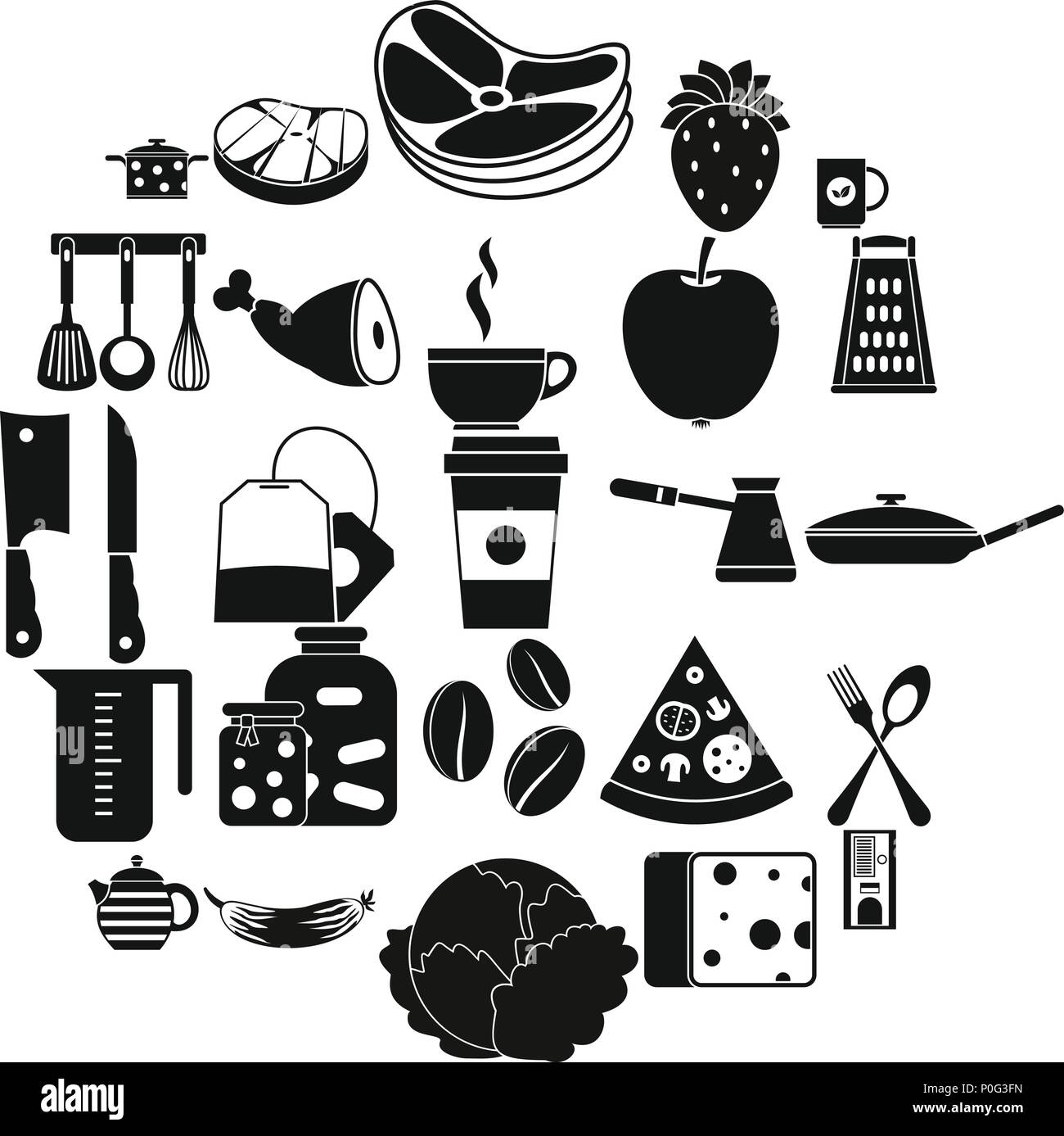 Culinary icons set, simple style Stock Vector Image & Art - Alamy