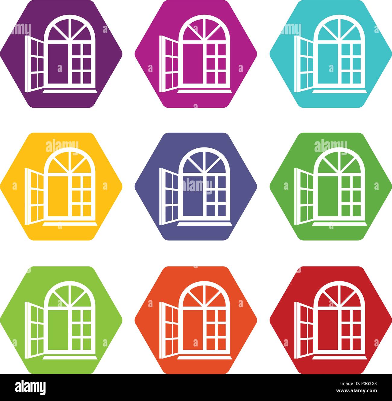 Window frame icons set 9 vector Stock Vector Image & Art - Alamy