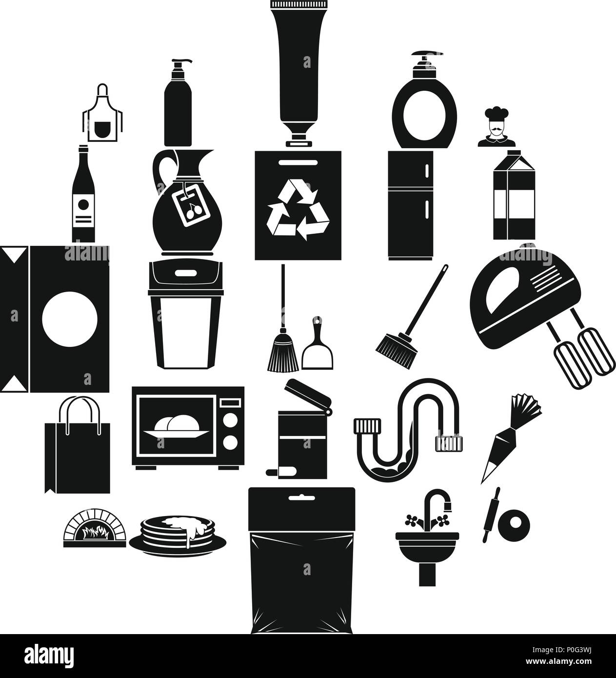 Dining icons set, simple style Stock Vector Image & Art - Alamy