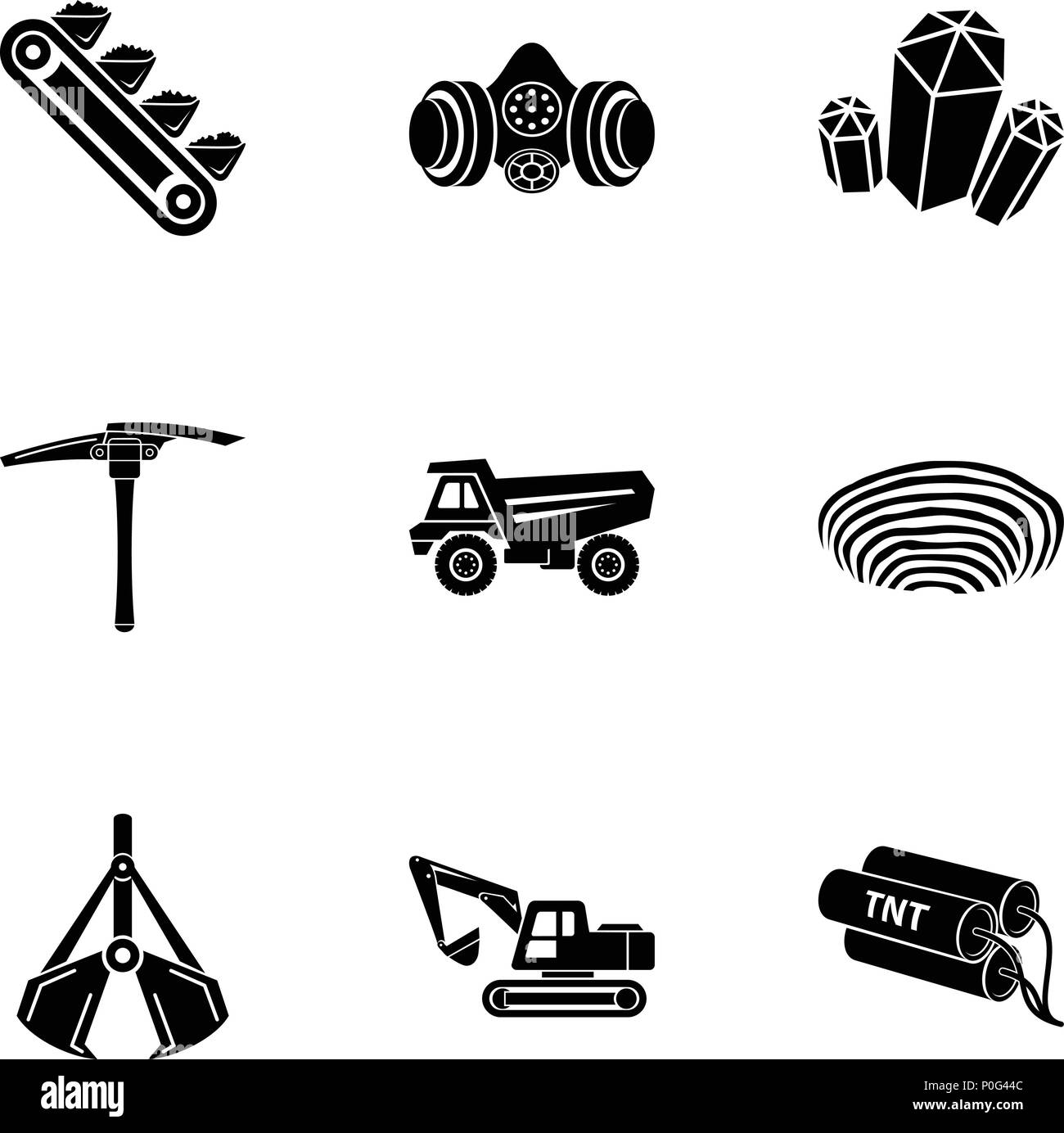 Mineral icons set, simple style Stock Vector Image & Art - Alamy