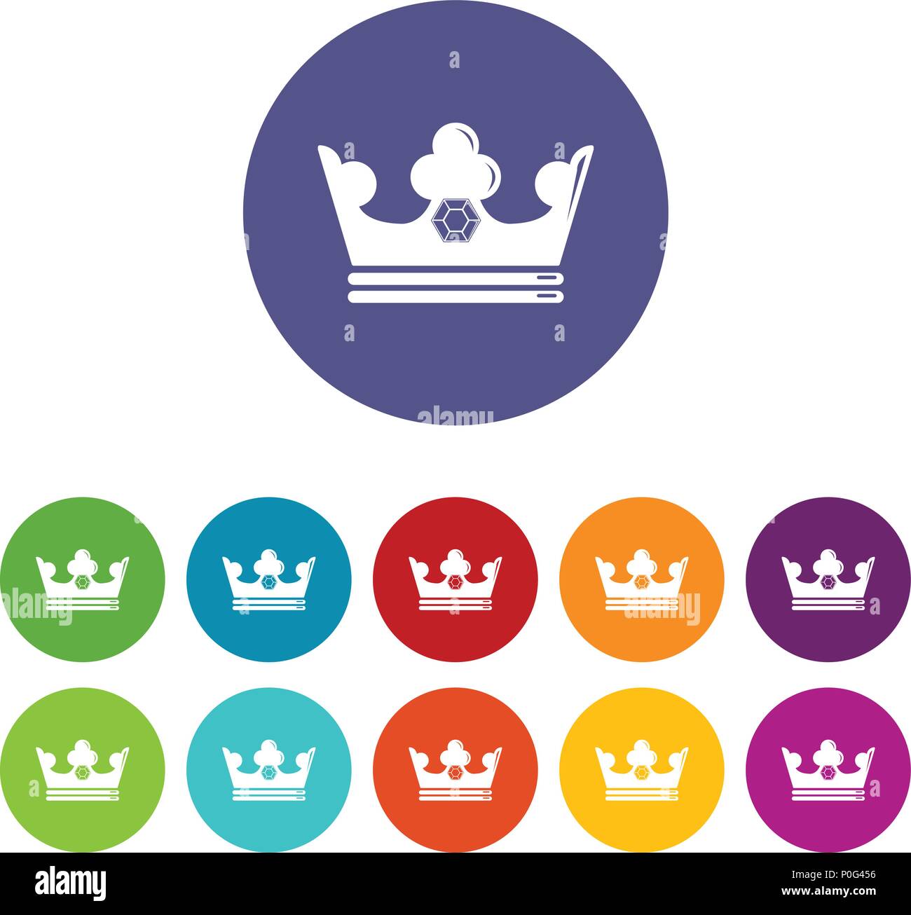 Steel crown icons set vector color Stock Vector Image & Art - Alamy