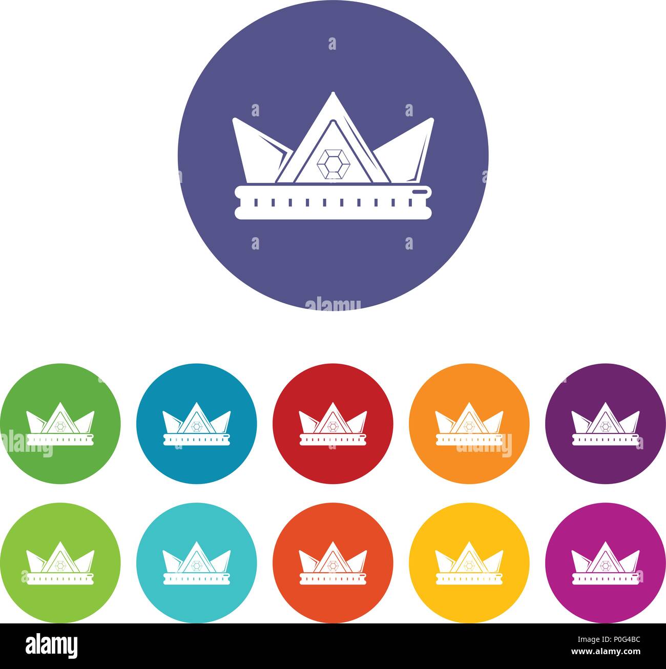 Diamond crown icons set vector color Stock Vector Image & Art - Alamy