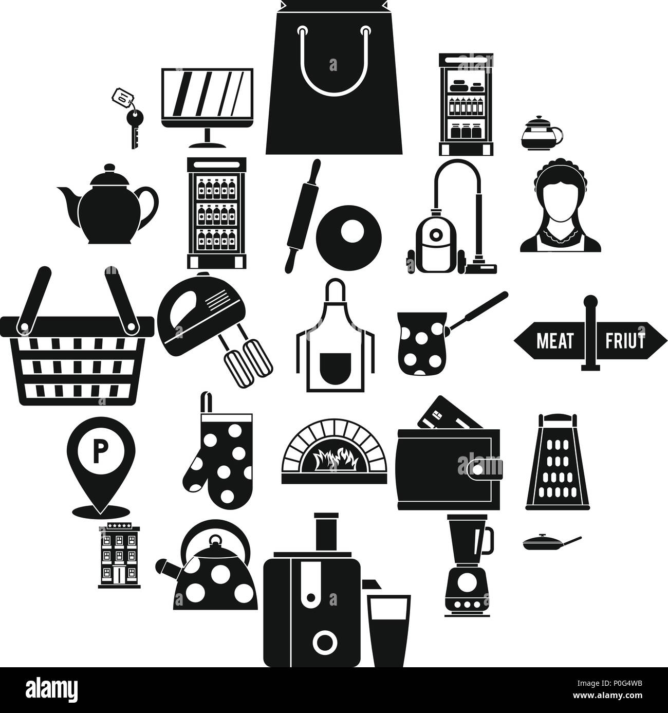 Utensil icons set, simple style Stock Vector Image & Art - Alamy