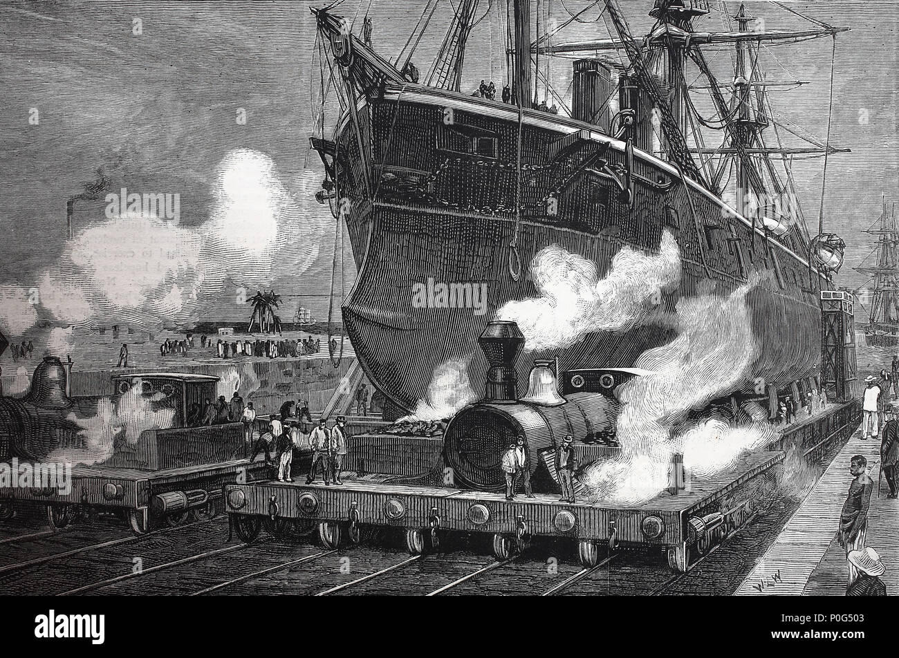 the proposed ship railway across the isthmus of Panama, digital ...