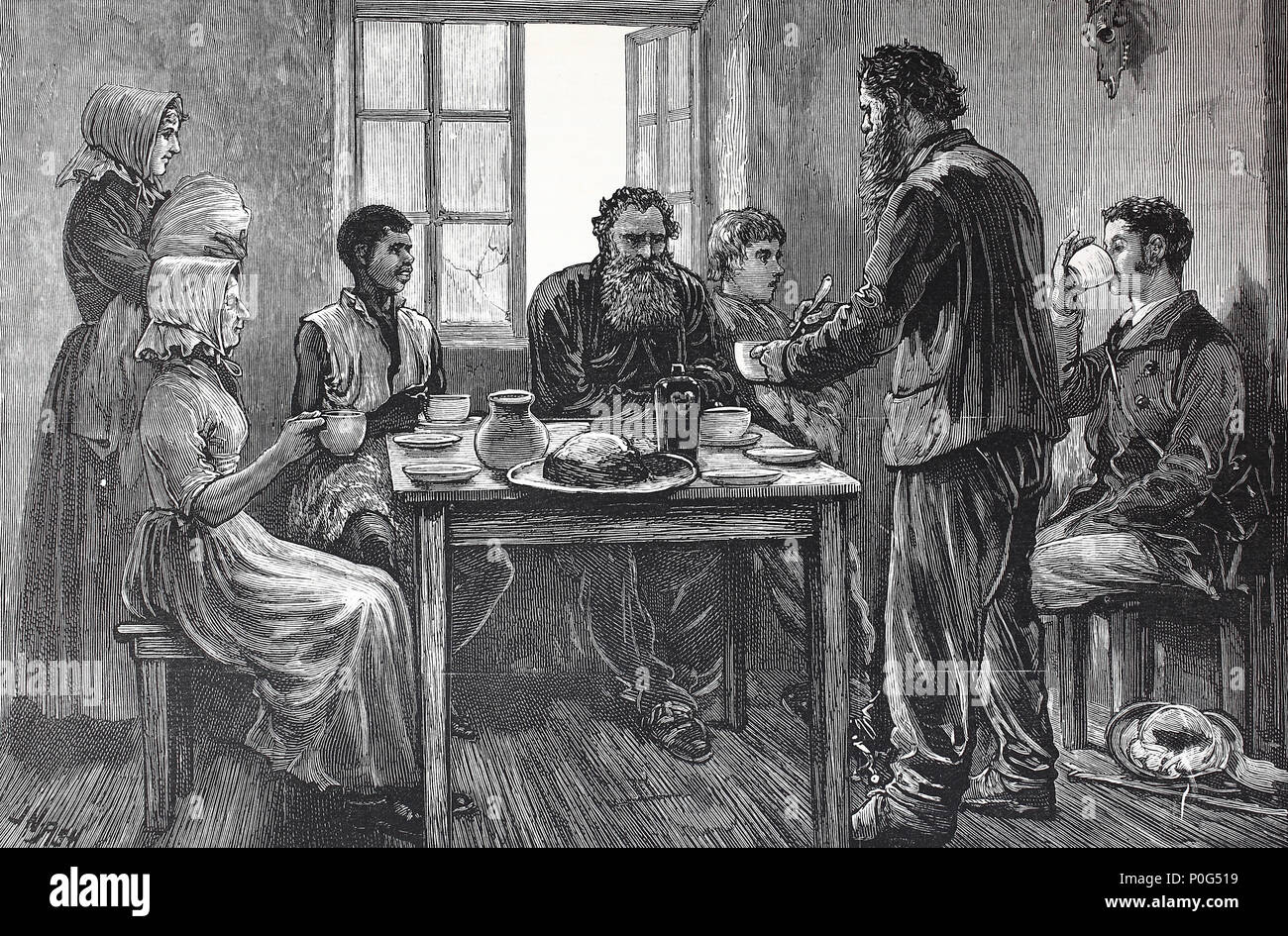 The rebellion in the Transvaal: Interior of a Boer's house. The First ...