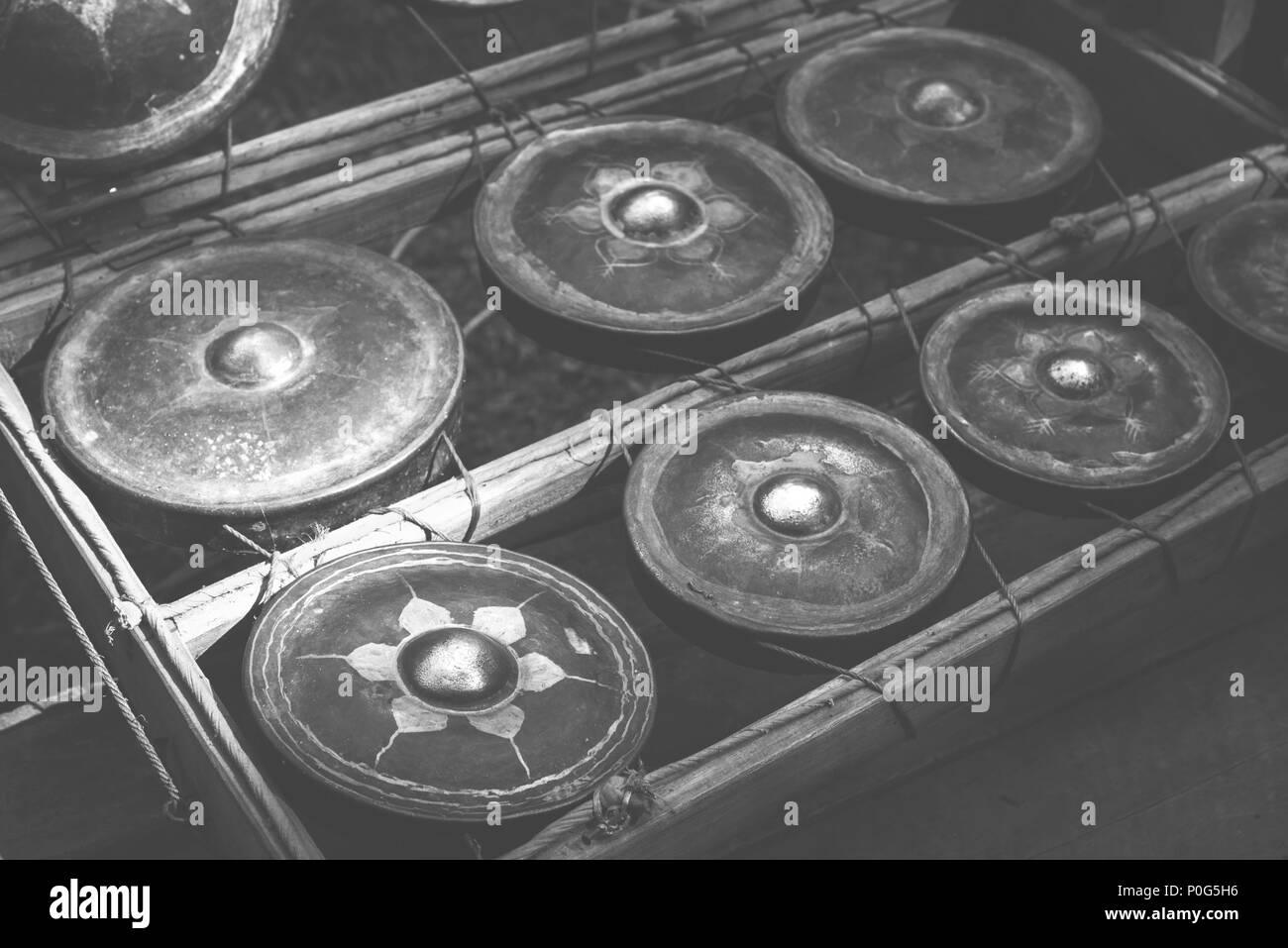 Folk instruments of Southeast Asia, black and white Stock Photo - Alamy
