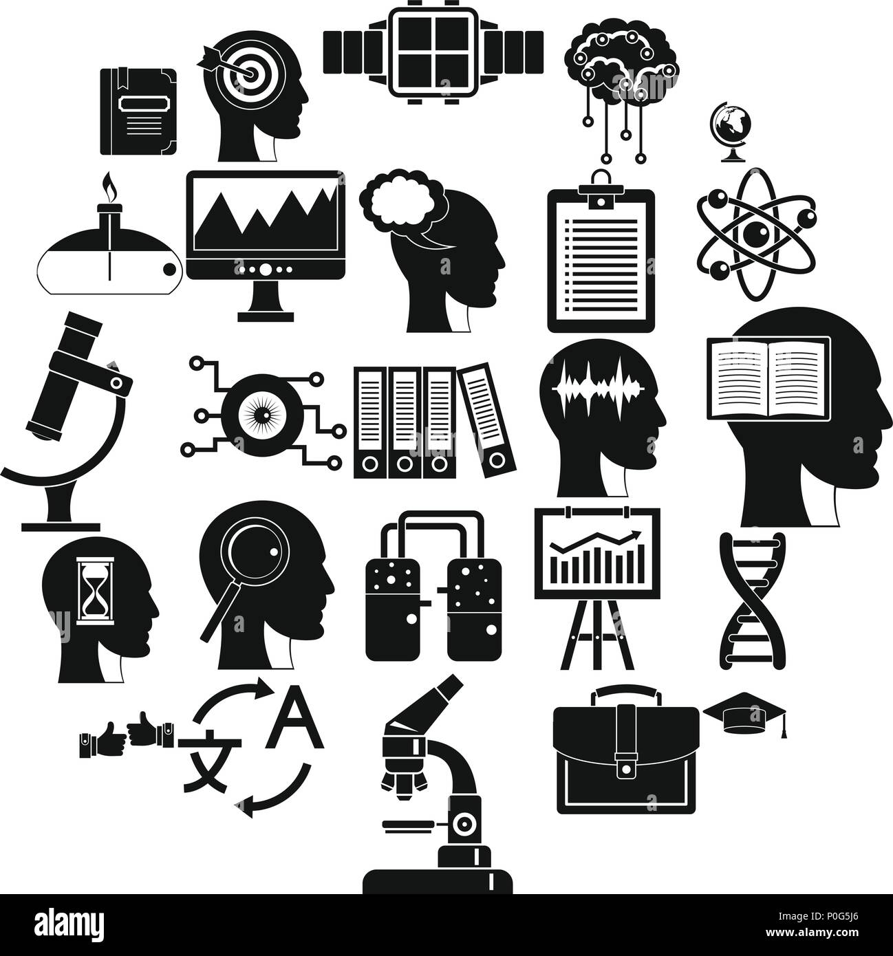 World knowledge icons set, simple style Stock Vector Image & Art - Alamy