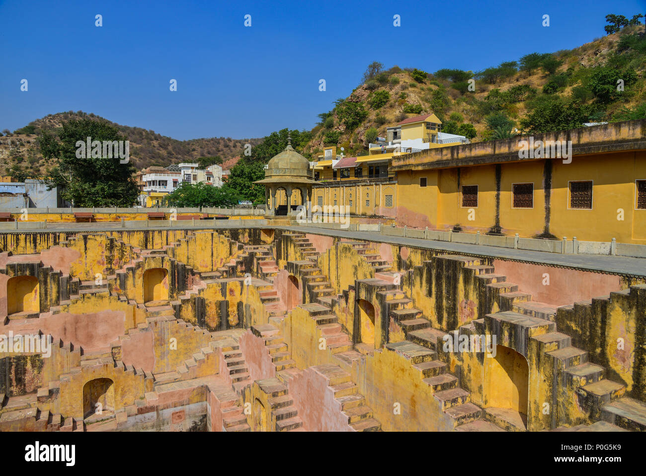 Old ancient Indian deep well with lots of steps in Jaipur, India Stock ...