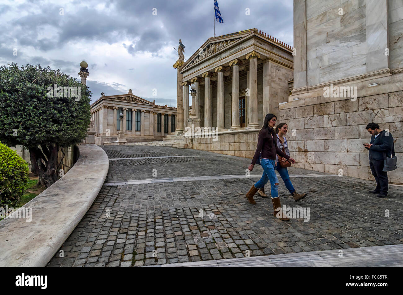 Athens, Attica / Greece. The "Academy Of Athens" neo-classical building ...