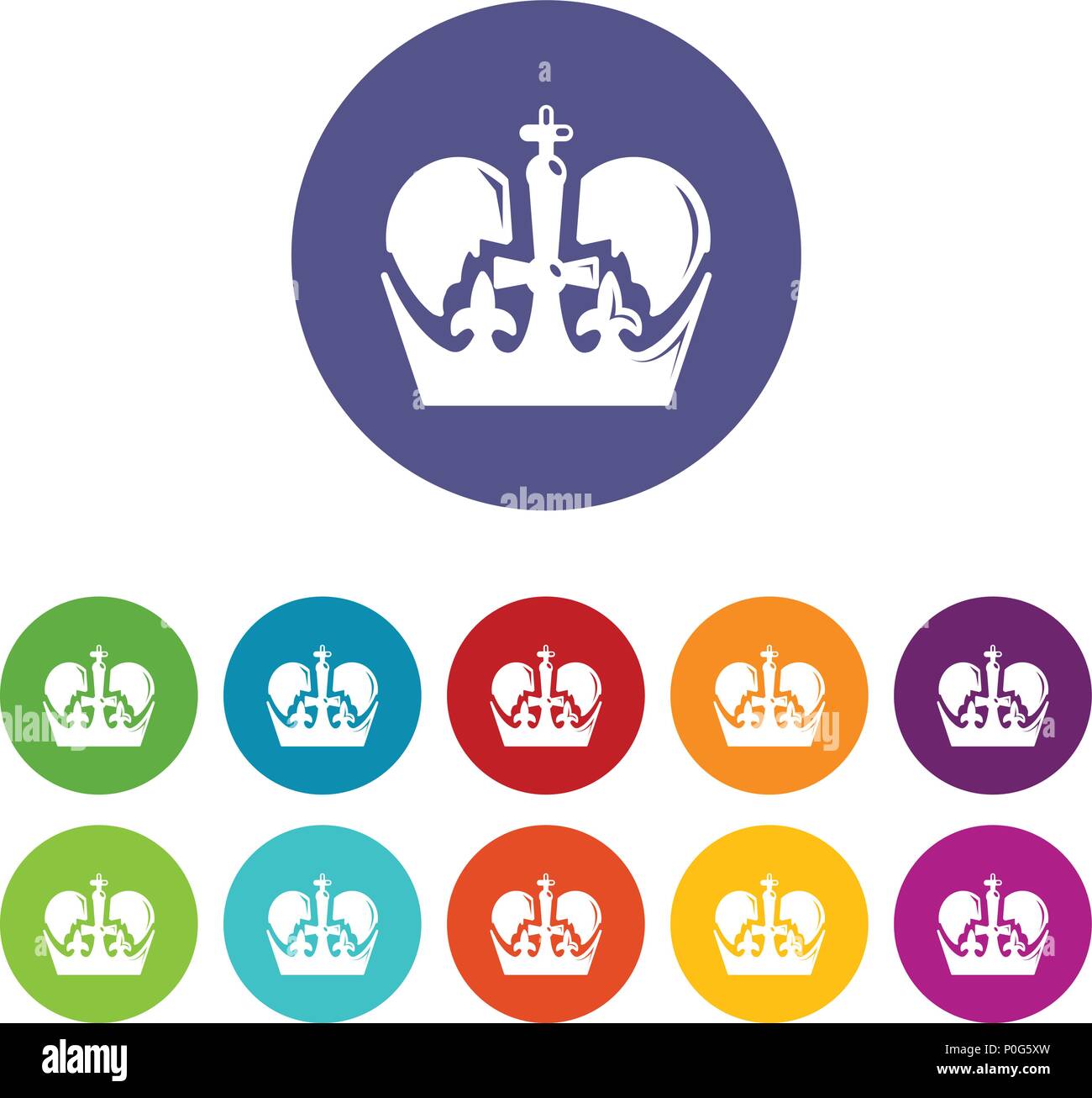 Monarch crown icons set vector color Stock Vector Image & Art - Alamy
