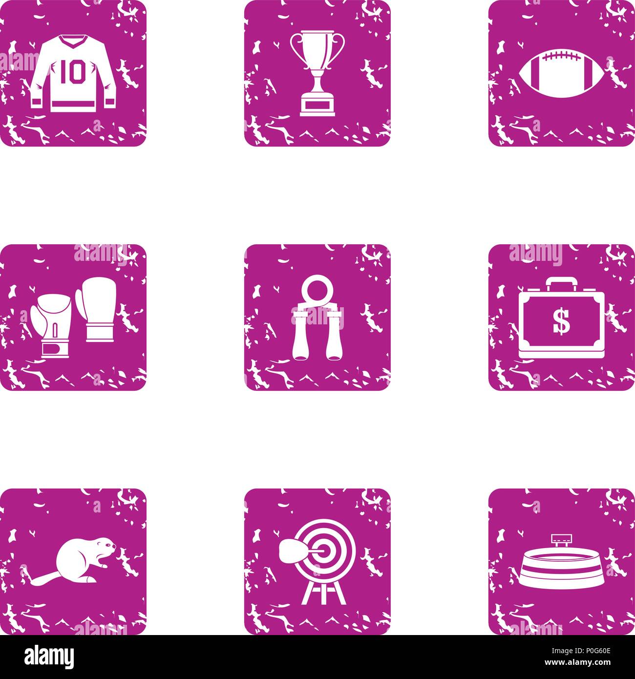 Physical education icons set, grunge style Stock Vector Image & Art - Alamy