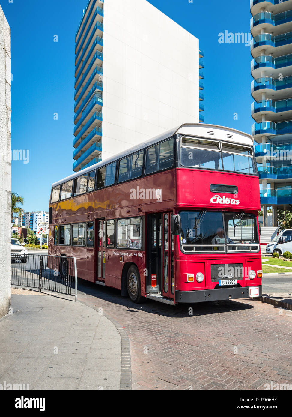 Red double decker bus gibraltar hi-res stock photography and images - Alamy