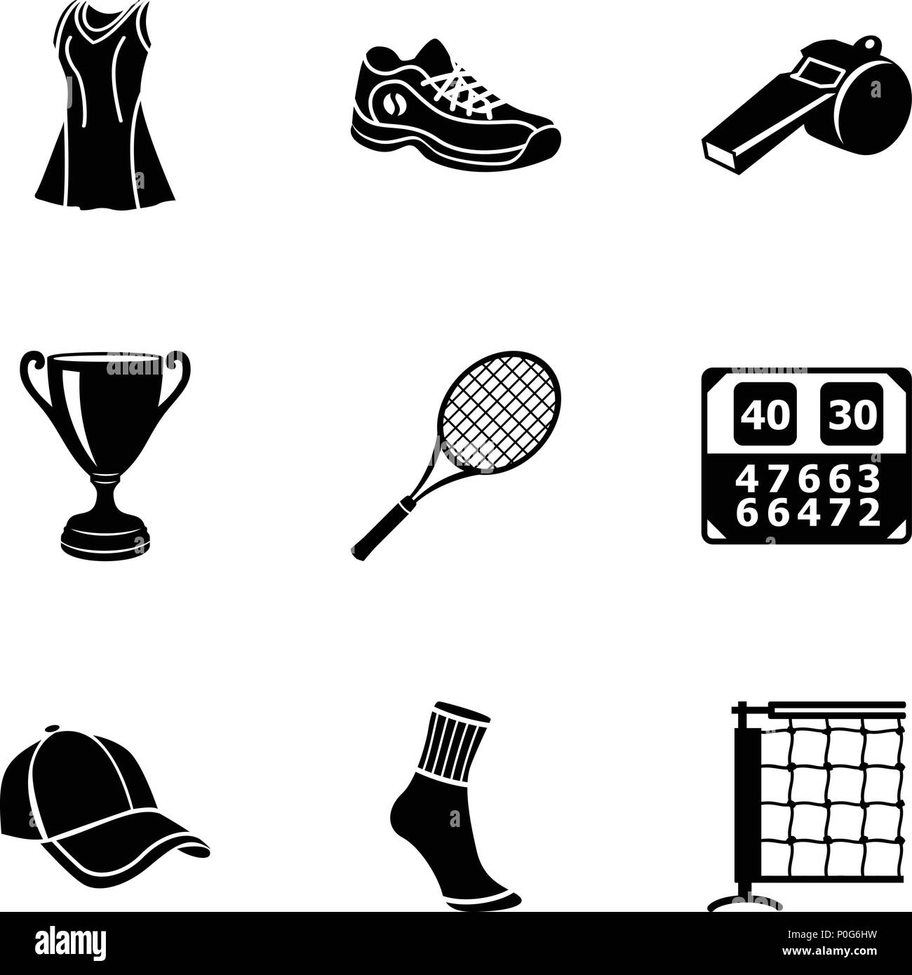 Lawn tennis icons set, simple style Stock Vector Image & Art - Alamy