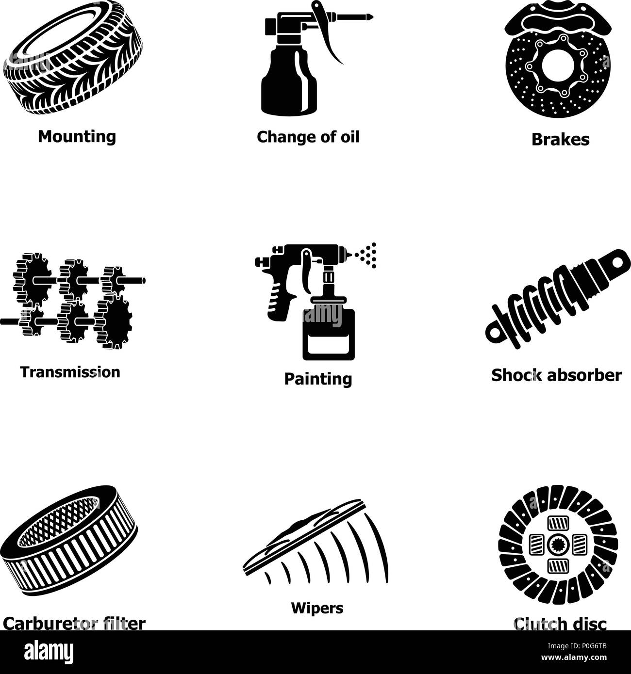 Auto worker icons set, simple style Stock Vector Image & Art - Alamy