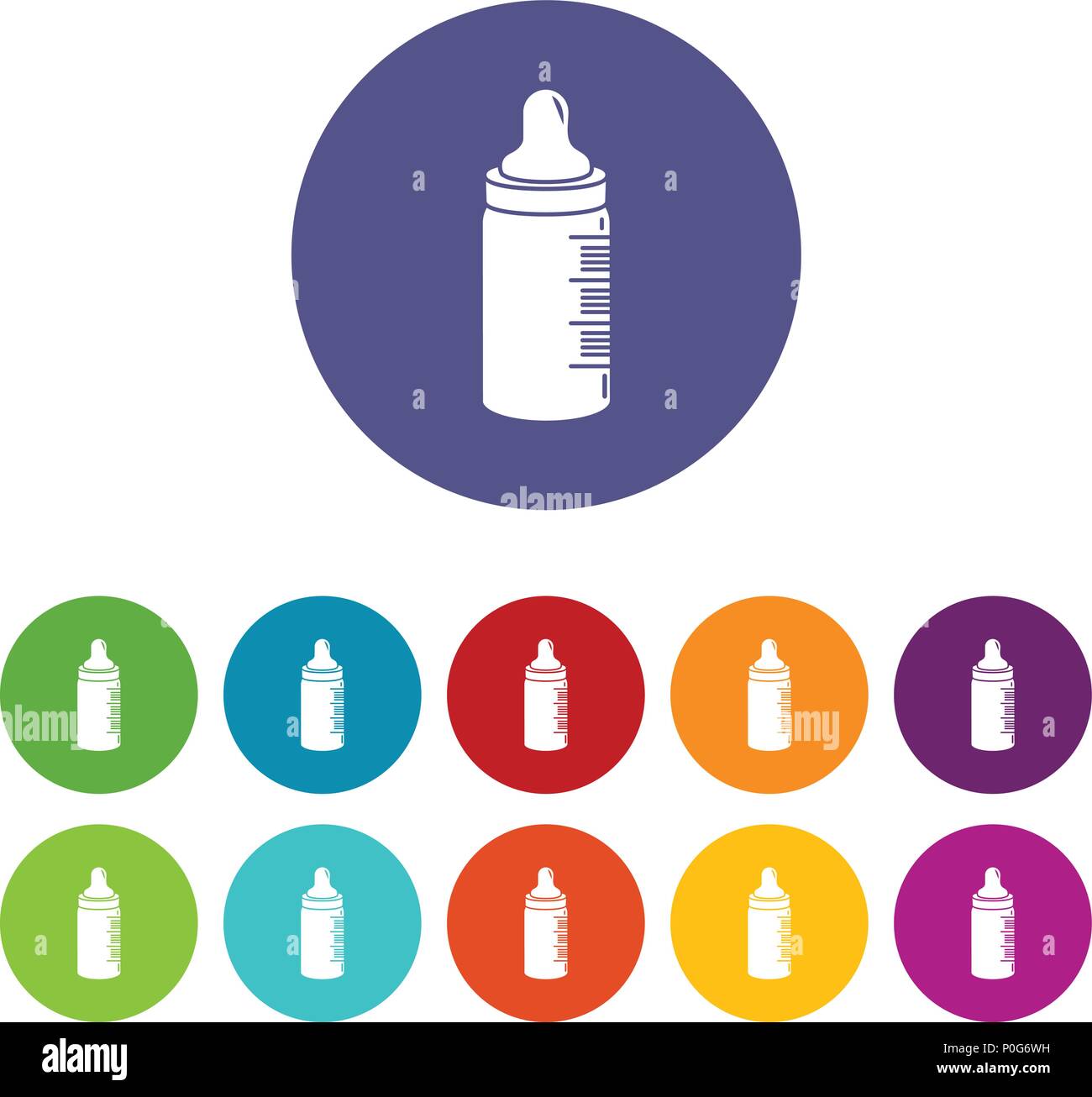 Baby bottle icons set vector color Stock Vector Image & Art - Alamy