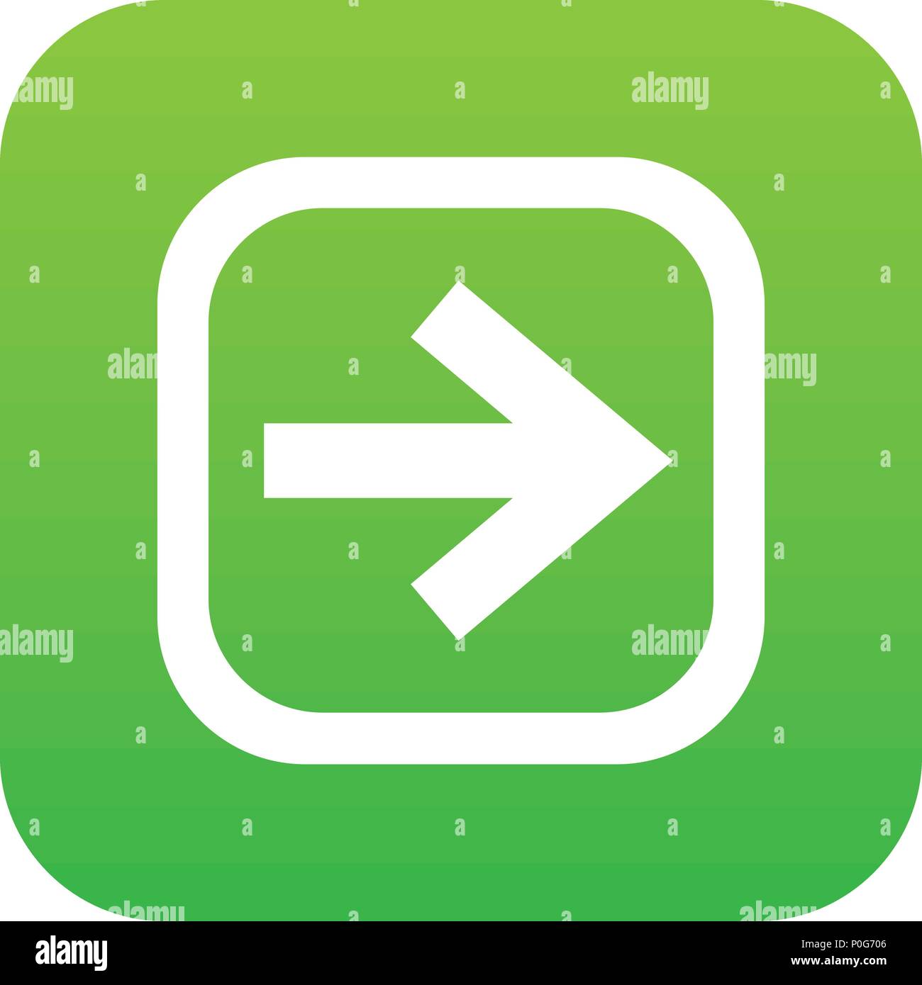 Arrow in square icon digital green Stock Vector Image & Art - Alamy