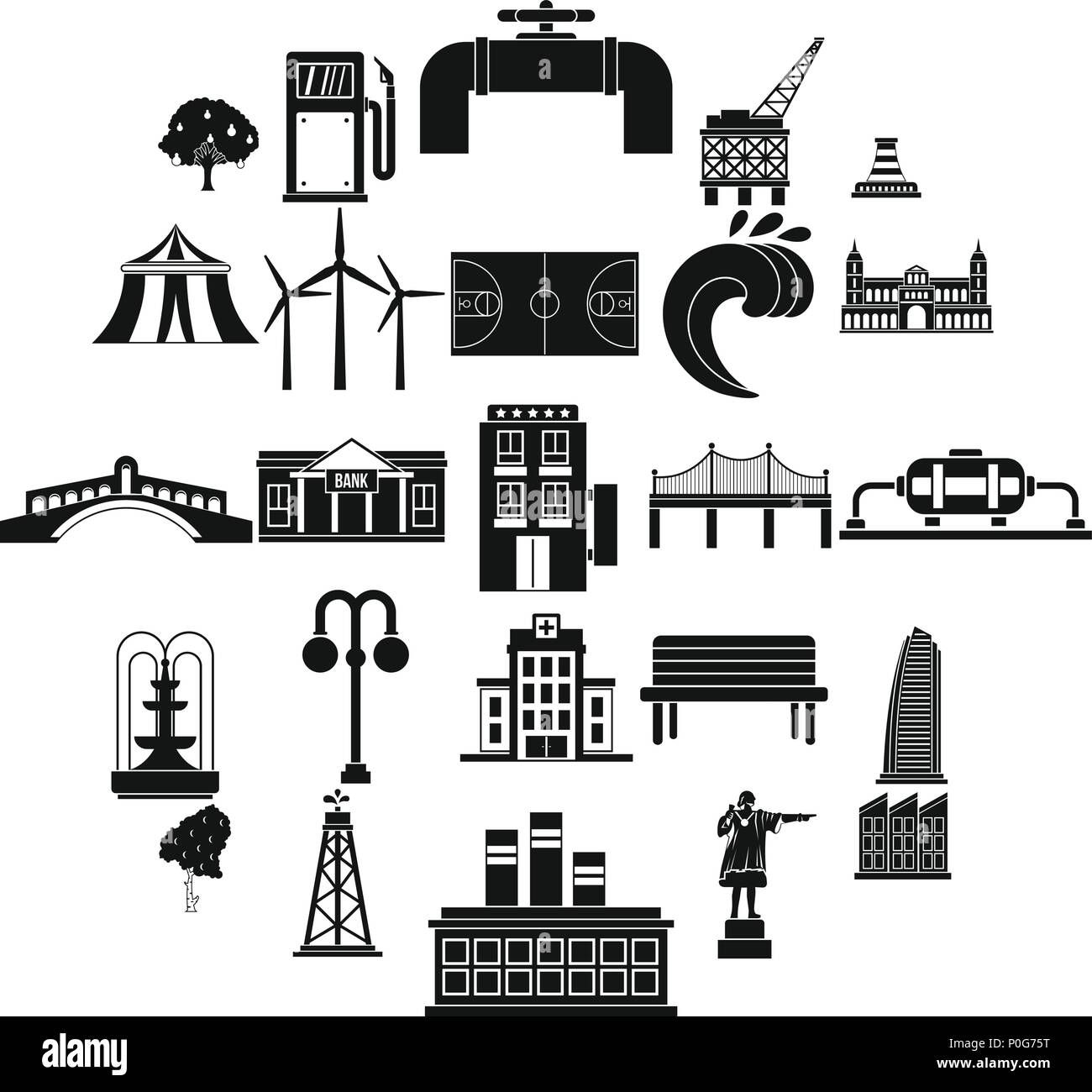 Ground icons set, simple style Stock Vector Image & Art - Alamy