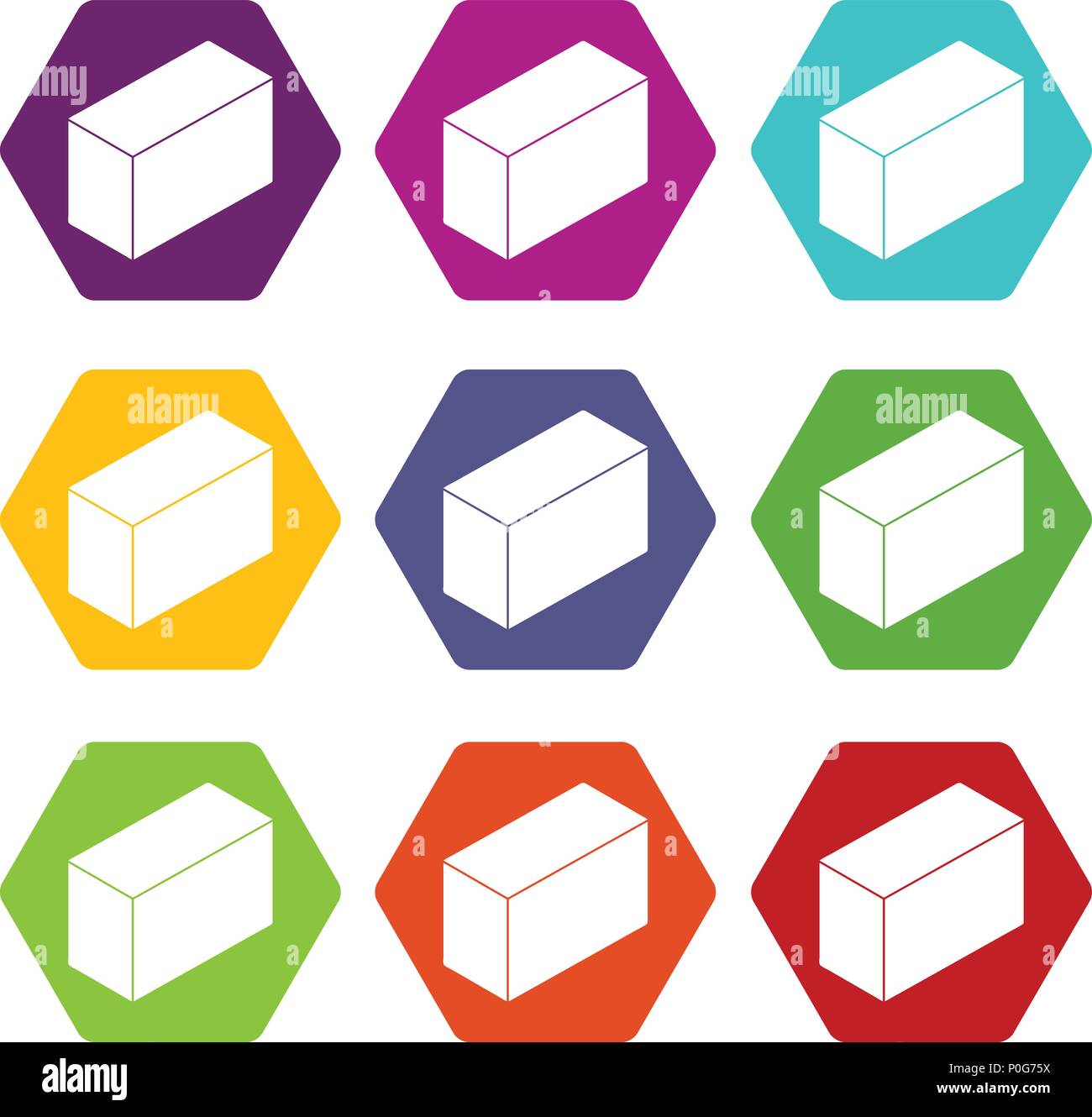 Cement block icons set 9 vector Stock Vector Image & Art - Alamy