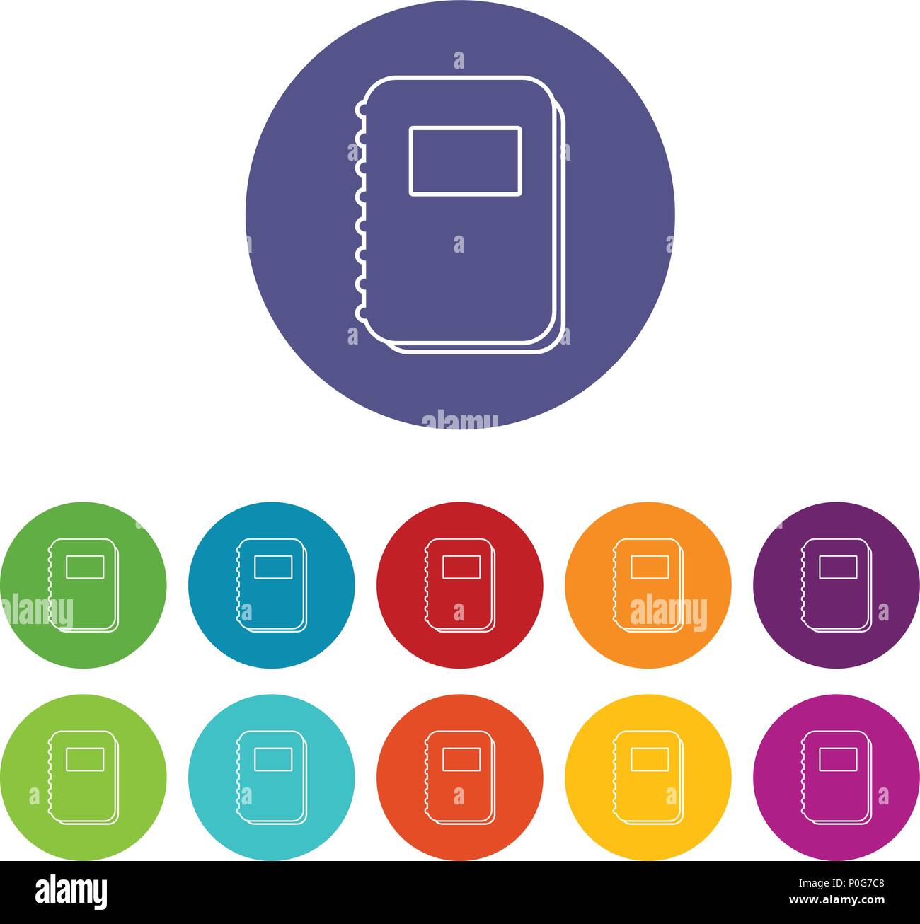 Notebook icons set vector color Stock Vector Image & Art - Alamy