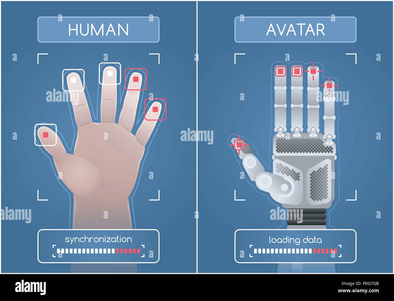 Human To Robot / Avatar Interface Stock Vector Image & Art - Alamy