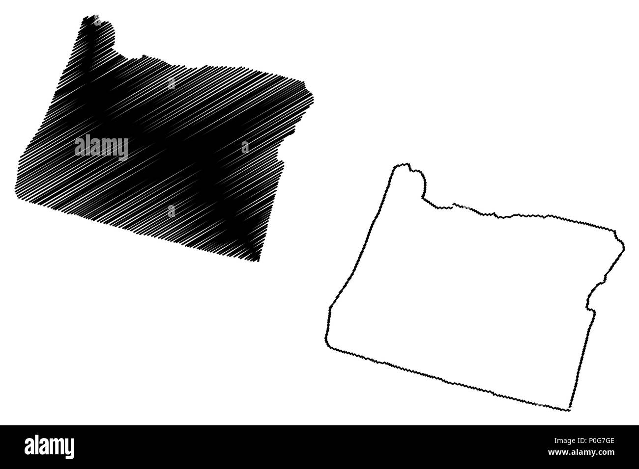 Oregon map vector illustration, scribble sketch Oregon map Stock Vector Image & Art - Alamy
