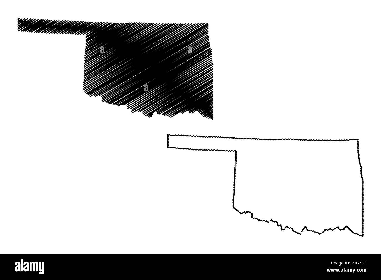 Oklahoma map vector illustration, scribble sketch Oklahoma map Stock Vector Image & Art - Alamy