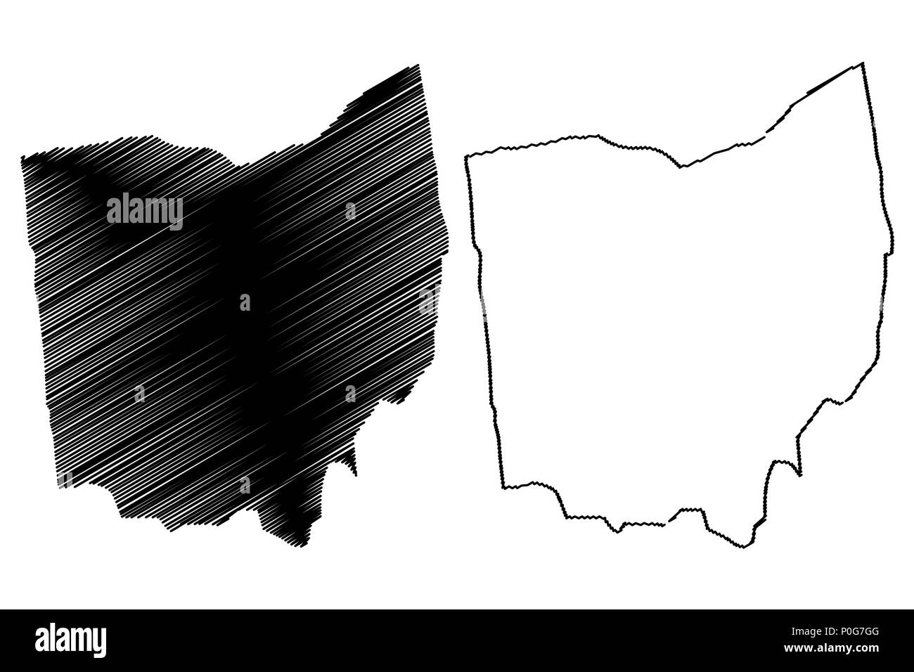 Ohio map vector illustration, scribble sketch Ohio map Stock Vector Image & Art - Alamy