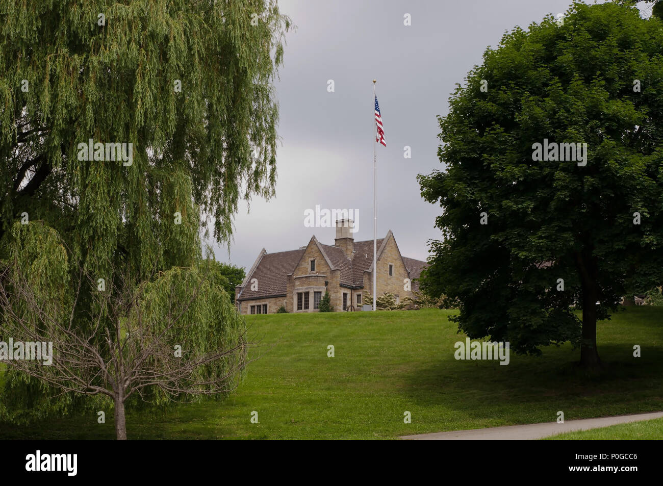 The office at the Homewood Cemetery in Pittsburgh, Pennsylvania, USA in ...