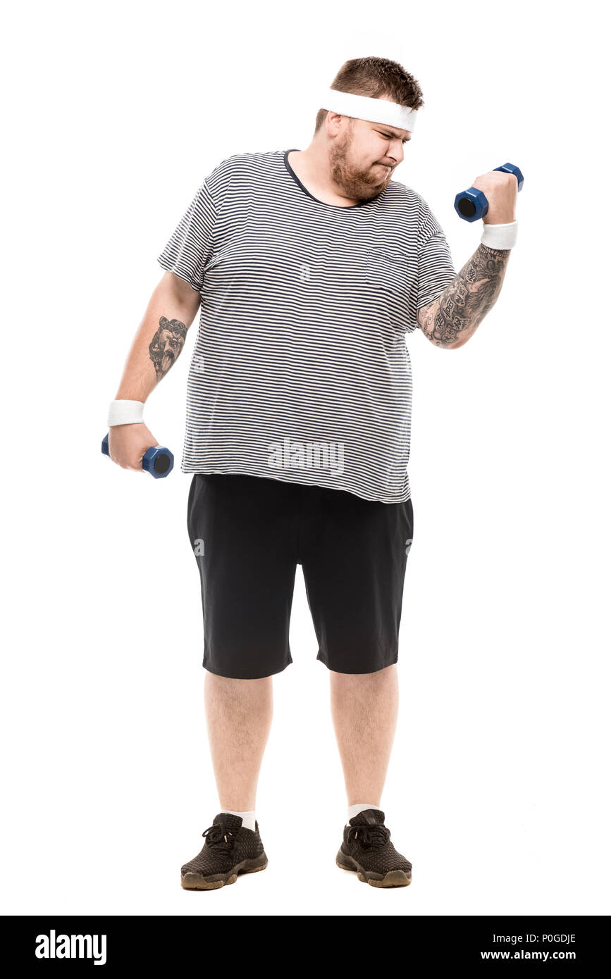 Overweight man exercising Cut Out Stock Images & Pictures - Alamy