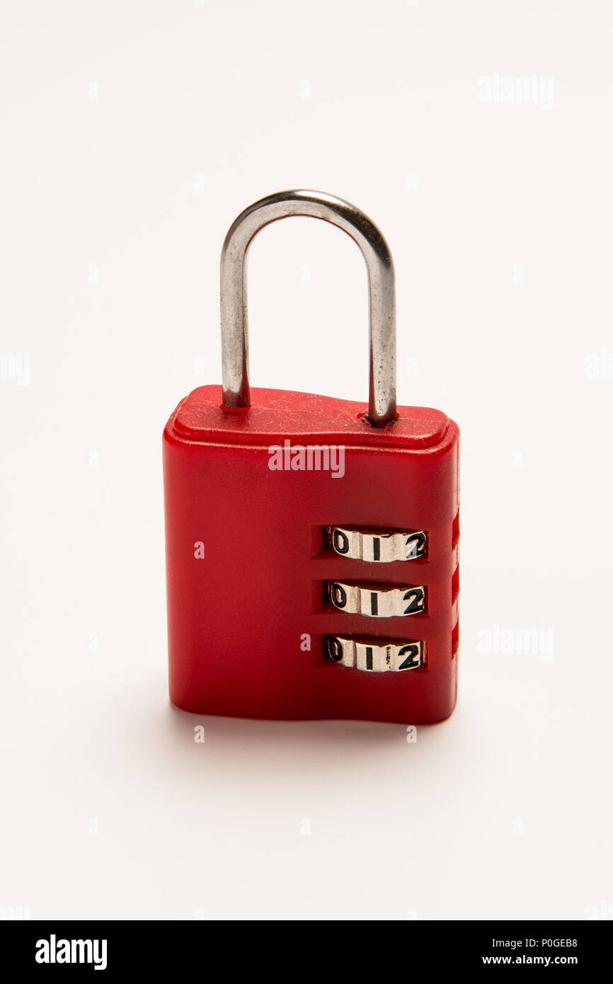 Red security padlock with key Stock Photo - Alamy
