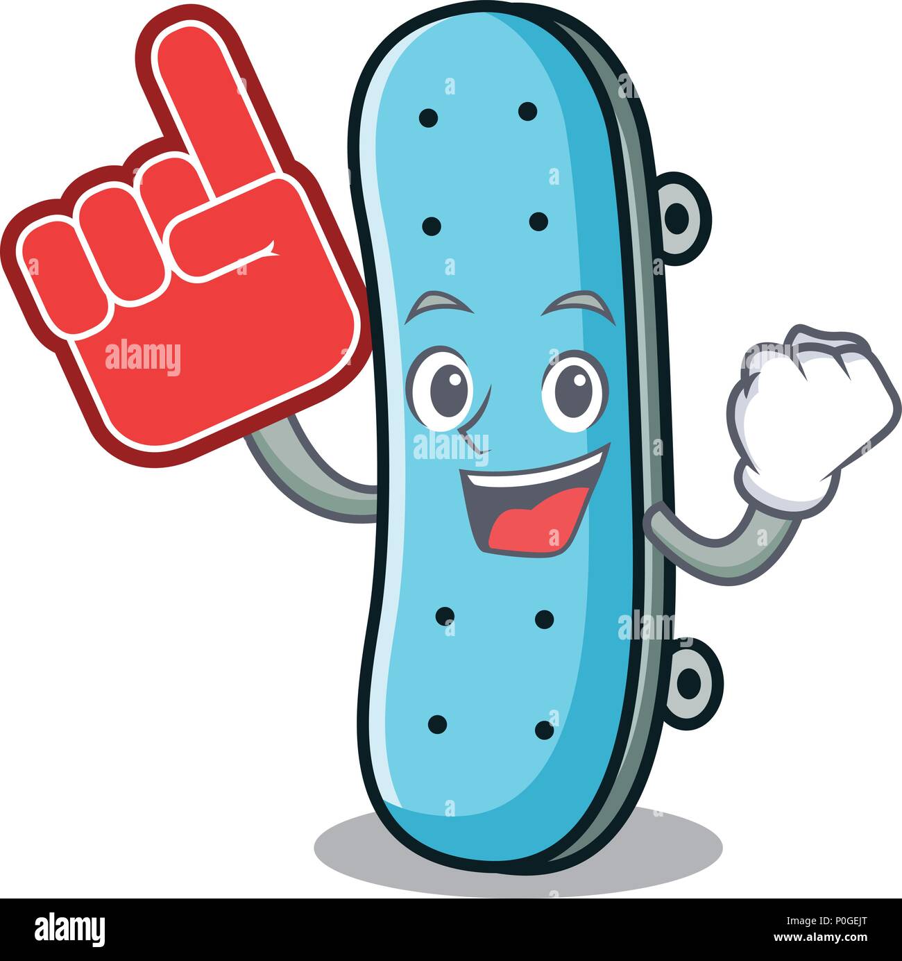 Foam finger skateboard mascot cartoon style Stock Vector Image & Art ...