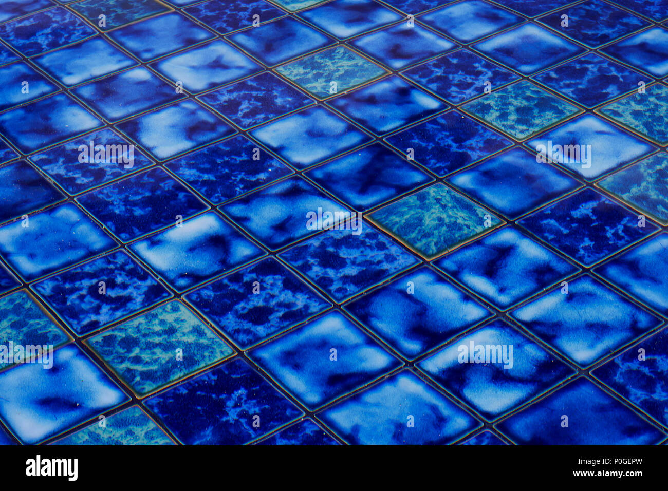 Blue ceramic mosaic background Stock Photo - Alamy