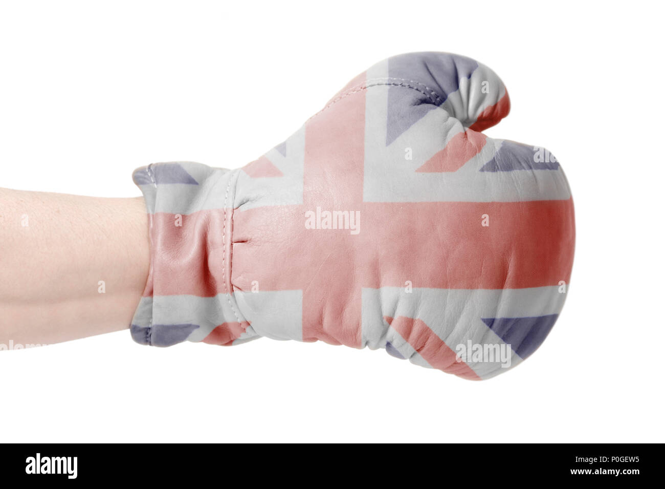 United Kingdom Flag on boxing glove isolated on a white background ...