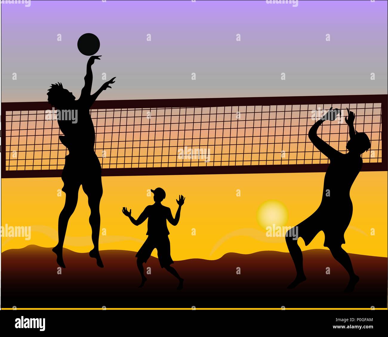 Volleyball Player Setting Silhouette