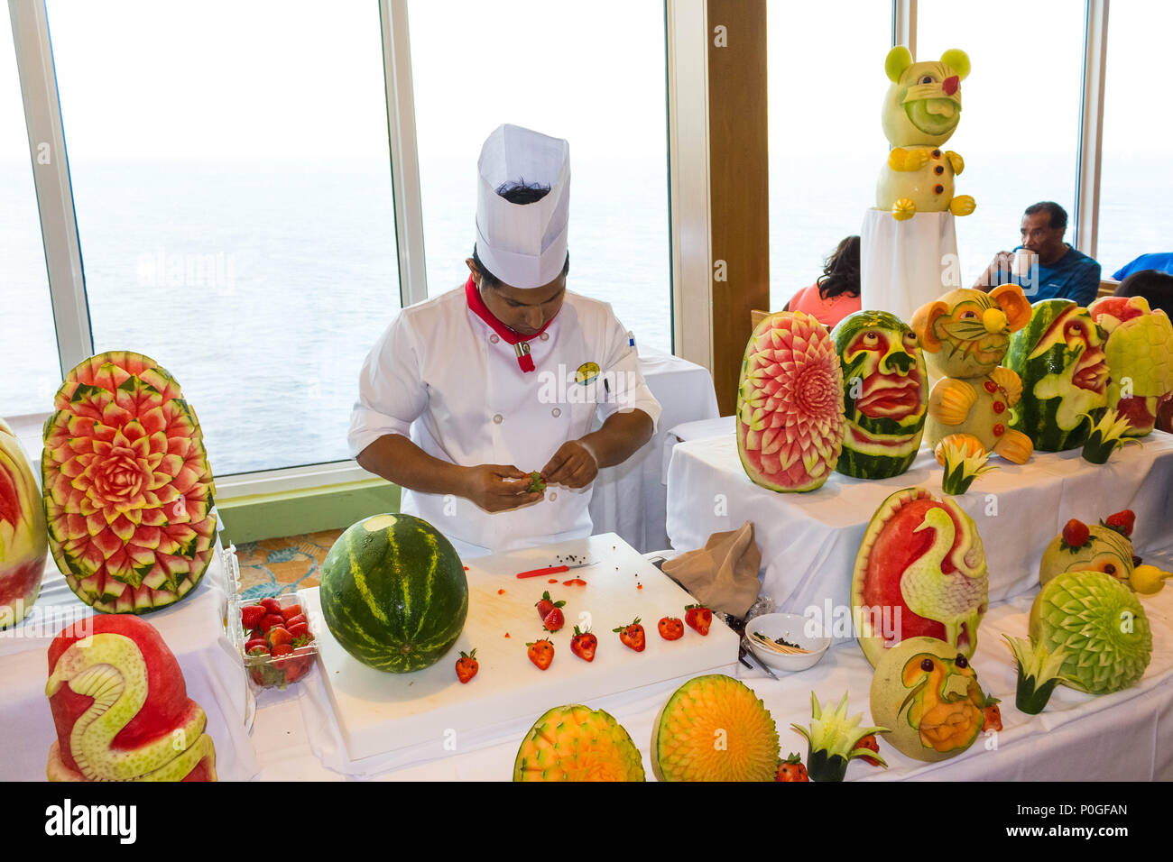 Cape Canaveral, USA - May 06, 2018: The chef presenting a culinary show ...