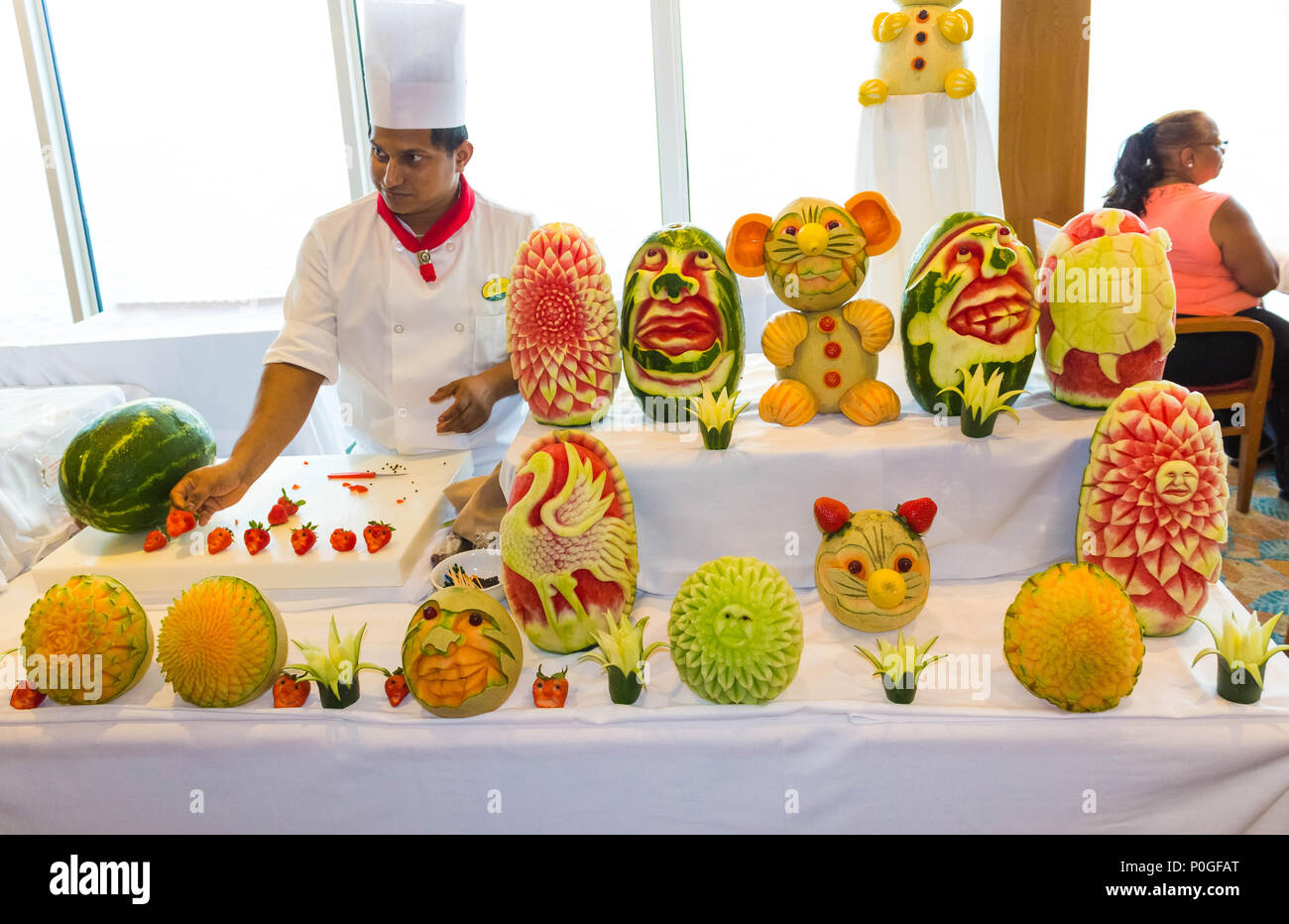 Cape Canaveral, USA - May 06, 2018: The chef presenting a culinary show ...