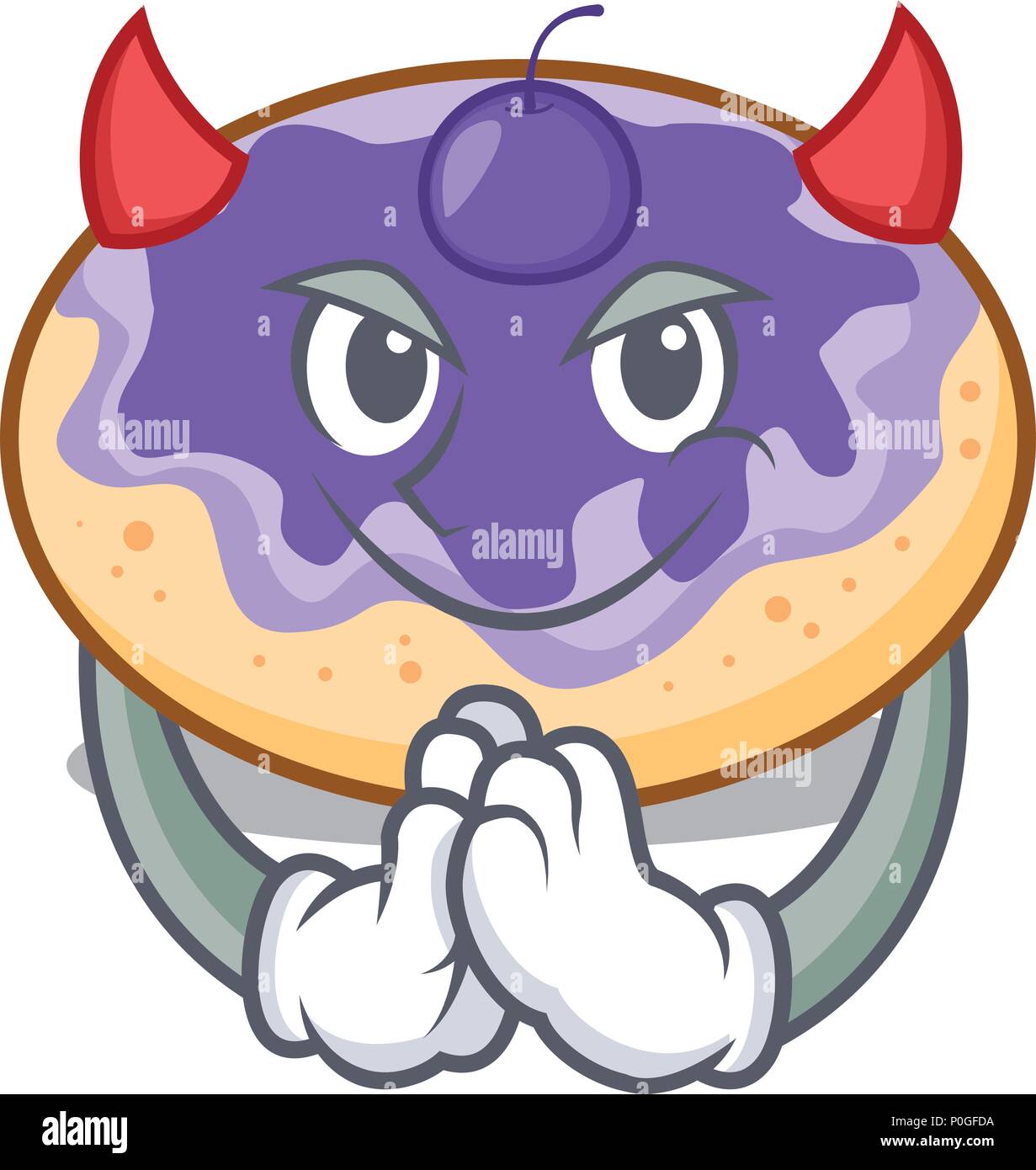 Devil donut blueberry mascot cartoon Stock Vector Image & Art - Alamy