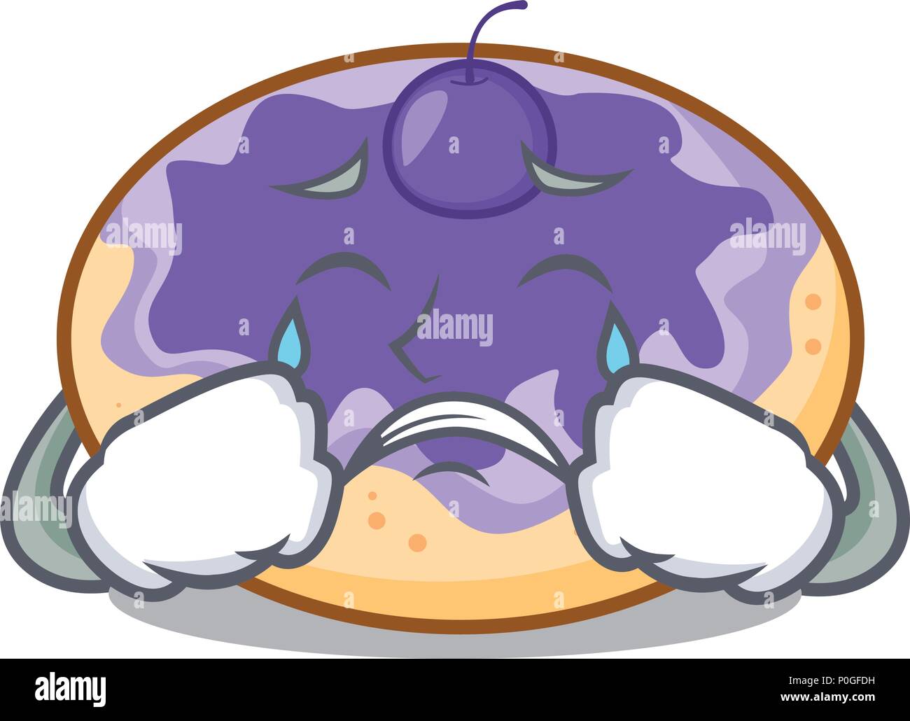Crying donut blueberry mascot cartoon Stock Vector Image & Art - Alamy