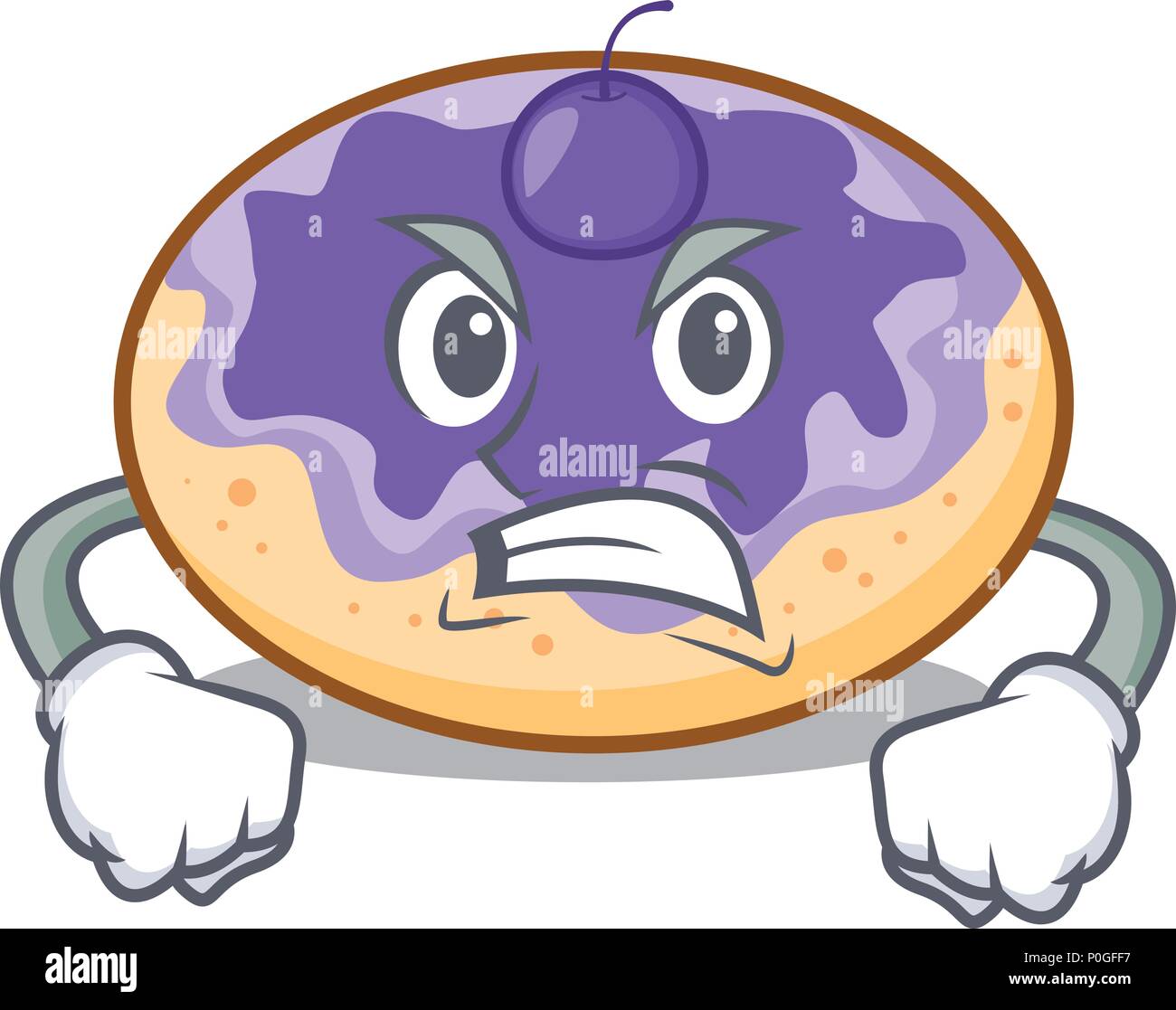 Angry donut blueberry mascot cartoon Stock Vector Image & Art - Alamy