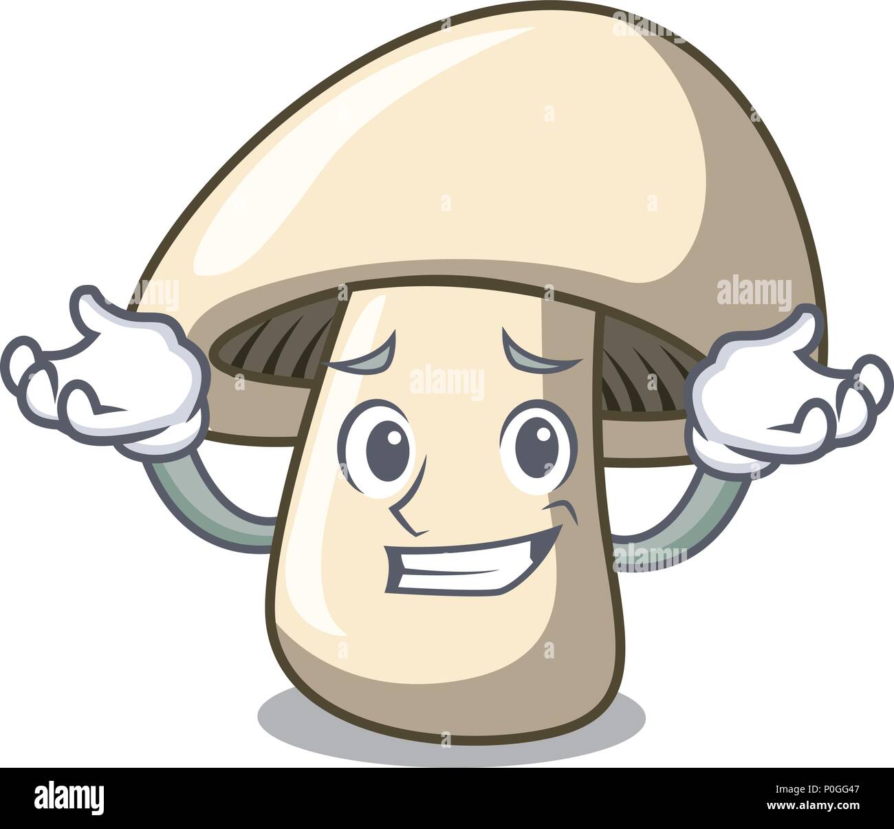 Grinning champignon mushroom character cartoon Stock Vector Image & Art ...