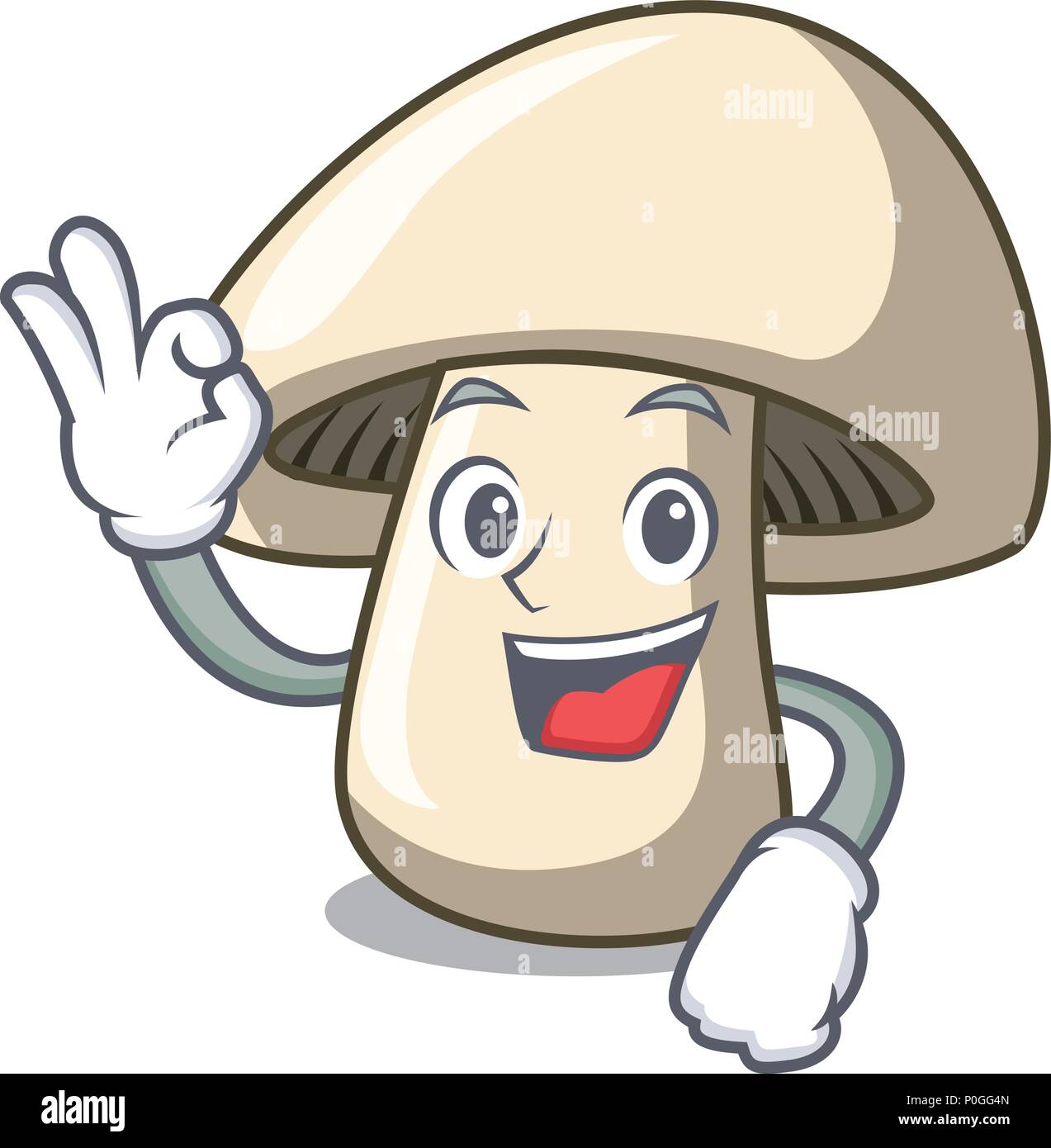 Cartoon happy cute champignon mushroom hi-res stock photography and ...