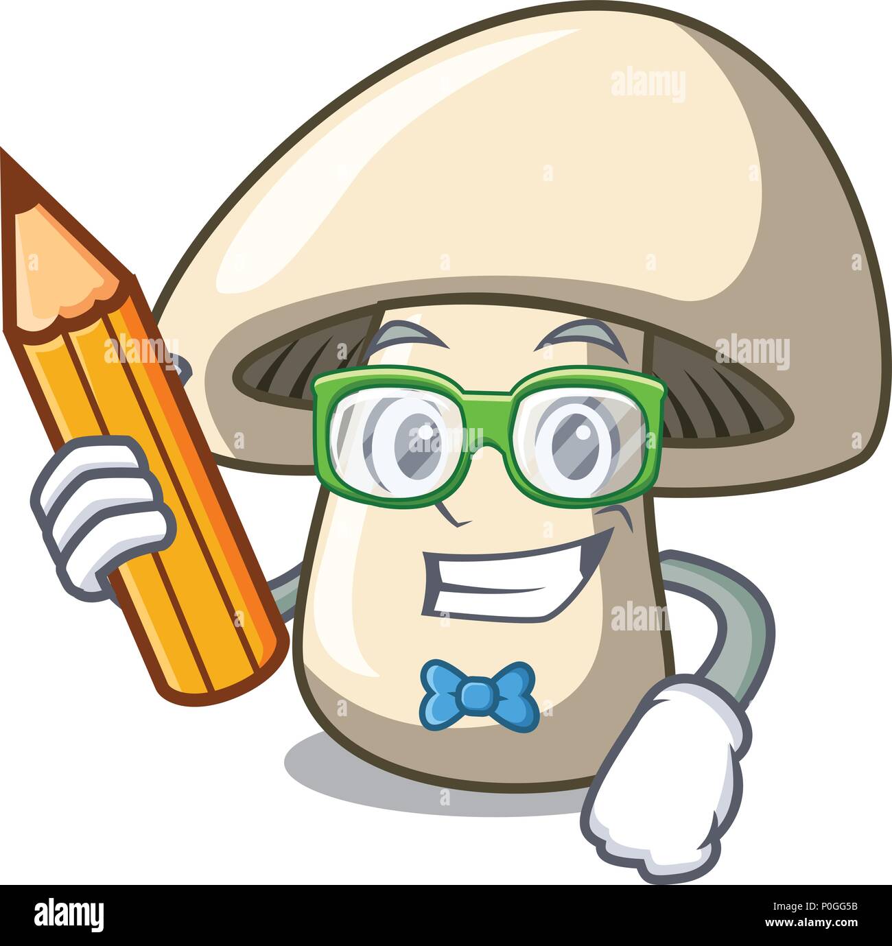 Student champignon mushroom character cartoon Stock Vector Image & Art ...