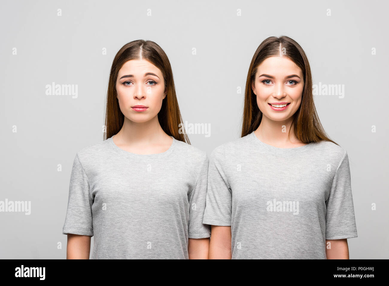 Twin sisters sad hi-res stock photography and images - Alamy