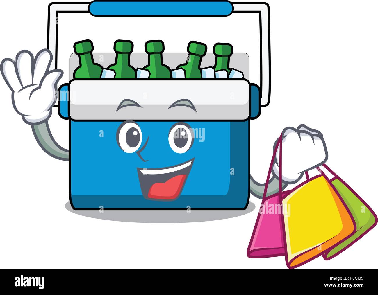 Shopping freezer bag character cartoon Stock Vector Image & Art - Alamy