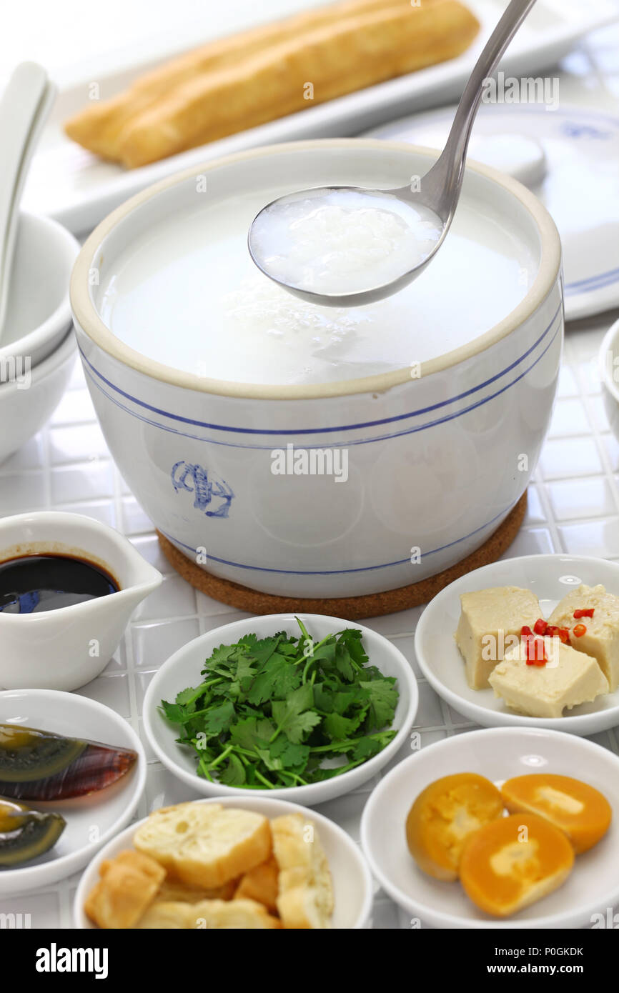 congee, chinese rice porridge, chinese traditional healthy breakfast ...