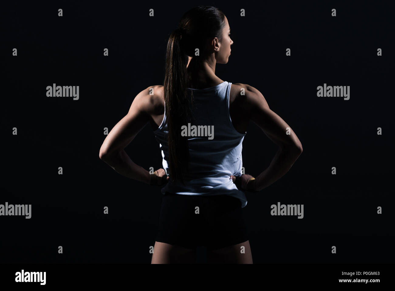 Back view female bodybuilder hi-res stock photography and images - Alamy