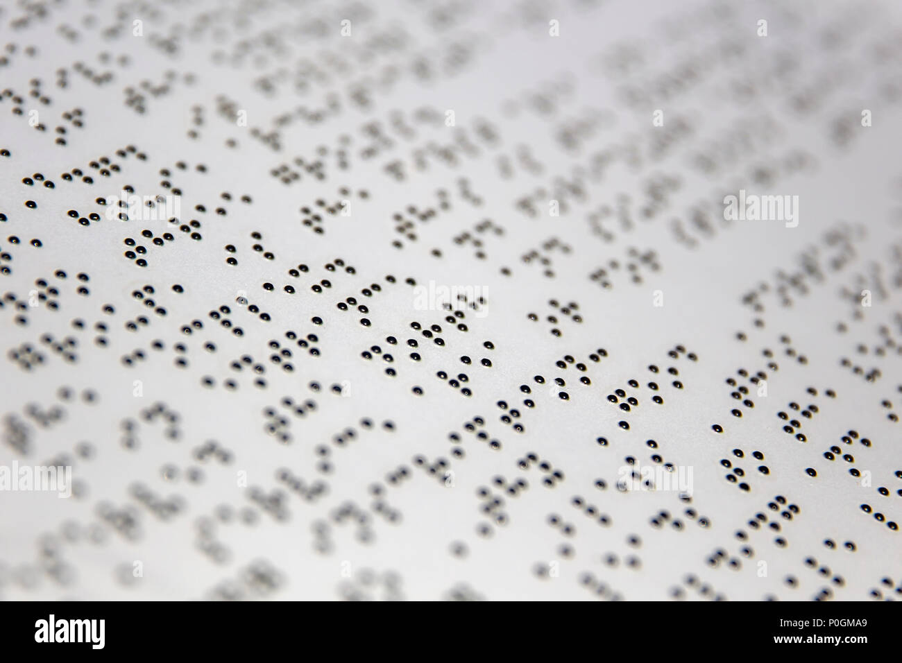 Braille alphabet signs on the white paper Stock Photo - Alamy