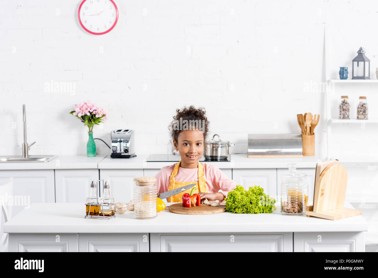 Child cooking child cooking alone hi-res stock photography and images ...