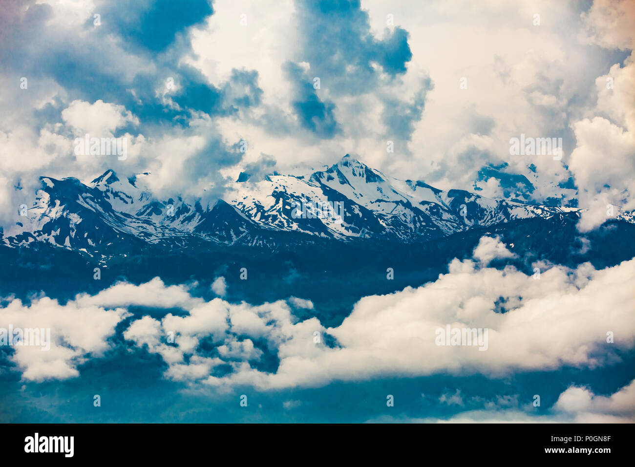 Alpine panorama from Rigi Kulm, canton Schwyz, central Switzerland ...